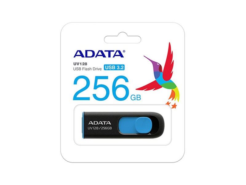 Adata UV128 256 GB USB 3.2 Pen Drive (Black-Blue)